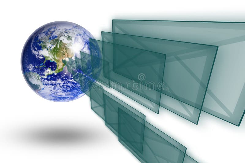 Planet Earth and Mail the Envelope Stock Illustration - Illustration of ...