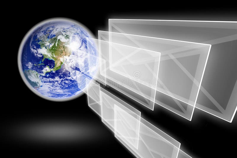 Planet Earth and Mail the Envelope Stock Illustration - Illustration of ...