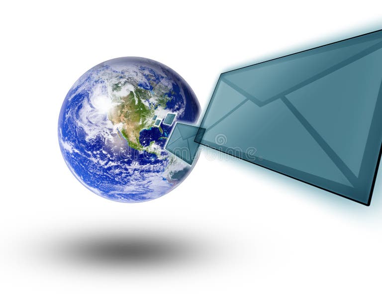 Planet Earth and Mail the Envelope Stock Illustration - Illustration of ...