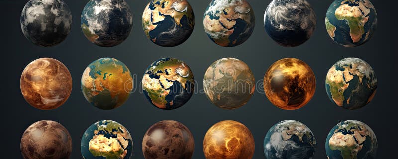 Planet earth map set stock illustration. Illustration of satellite ...