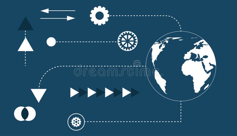 Planet Earth and Mechanical Gear Technology 1 Stock Illustration ...