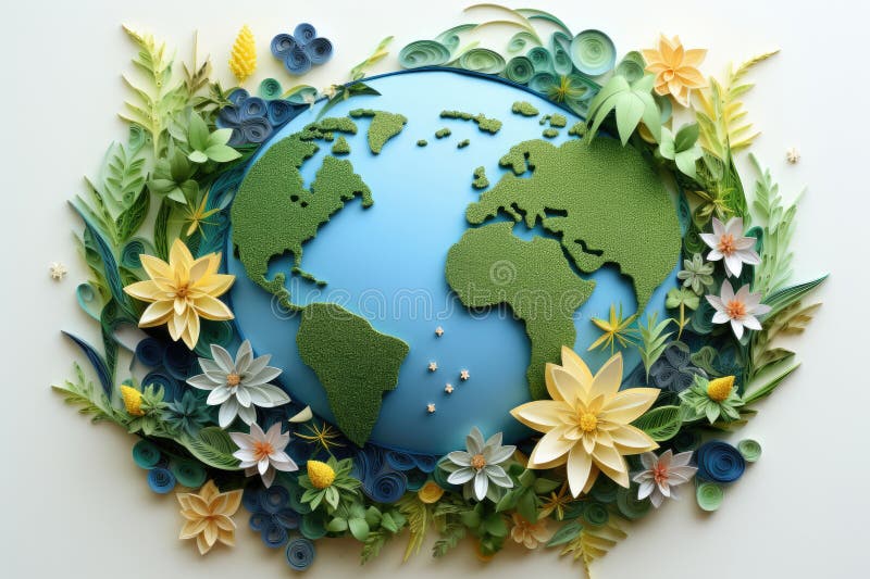 Planet Earth Model Papercraft Made of Paper. Environment and Ecology ...