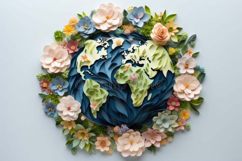 Planet Earth Model Papercraft Made of Paper. Environment and Ecology ...