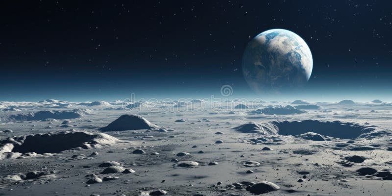 A planet earth and moon stock illustration. Illustration of ...