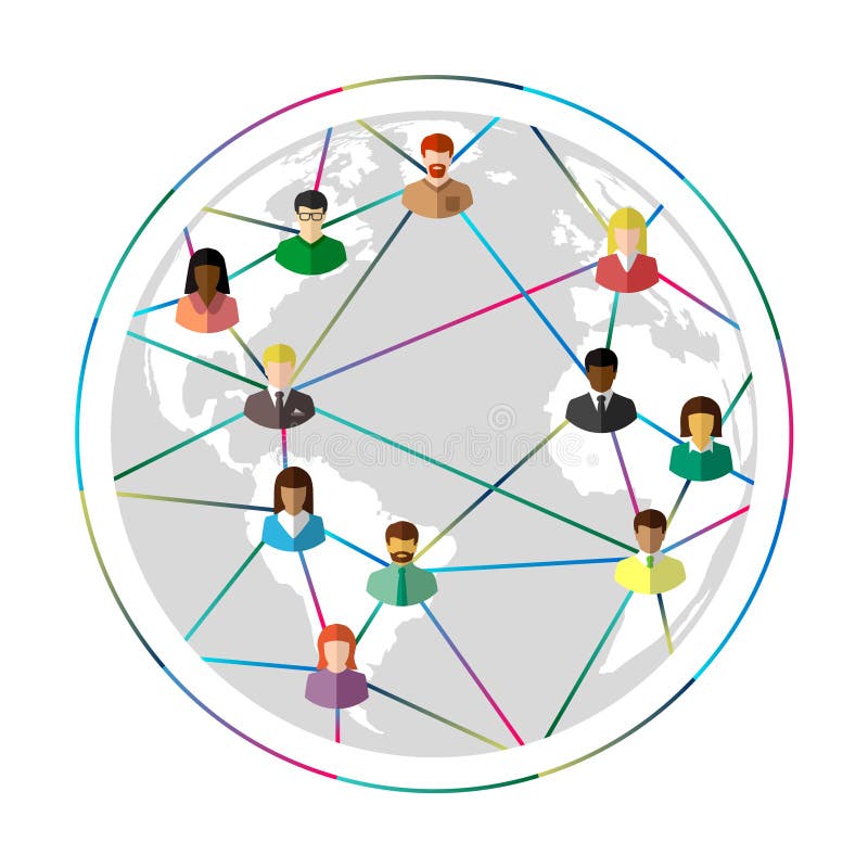 Planet Earth, Networking and Diverse People Concept Stock Vector ...