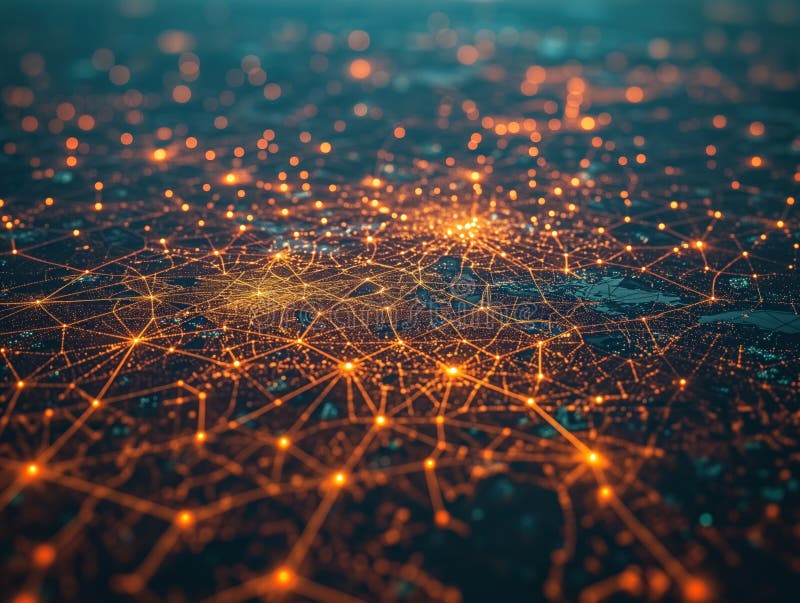 Planet Earth at Night View from Space Stock Illustration - Illustration ...