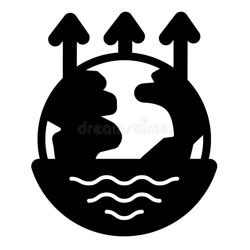 Sea Level Change Icon Outline Vector. Global Flood Stock Illustration ...
