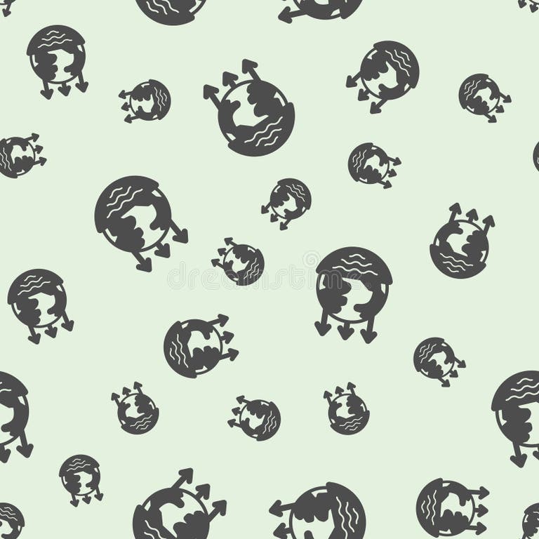 Planet Earth and Ocean Flood Level Solid Seamless Pattern, Climate ...