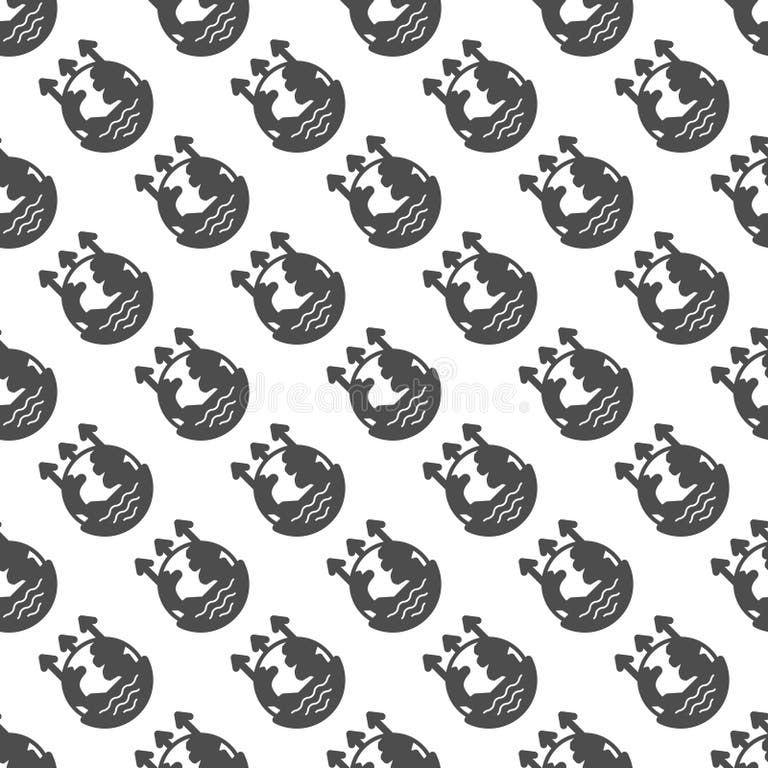 Planet Earth and Ocean Flood Level Solid Seamless Pattern, Climate ...