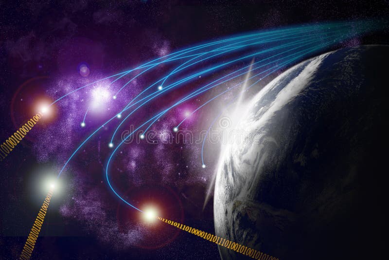Optical Fibres Around Earth Stock Illustration - Illustration of optic ...