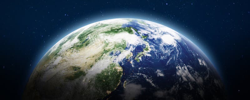 Planet Earth panoramic stock illustration. Illustration of destination ...