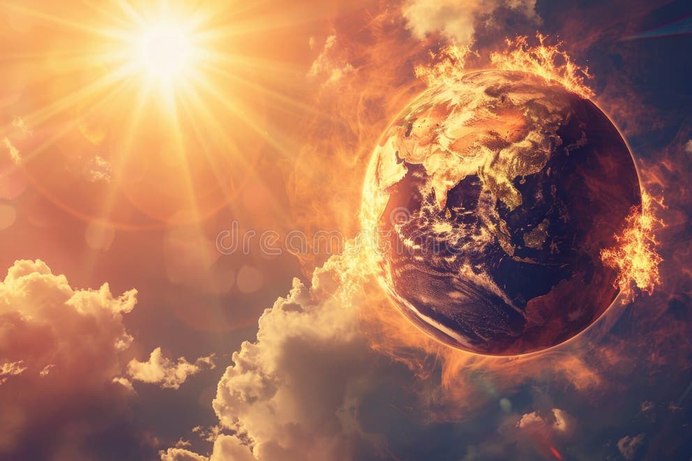 Planet Earth in Peril stock photo. Image of global, sunset - 363249948