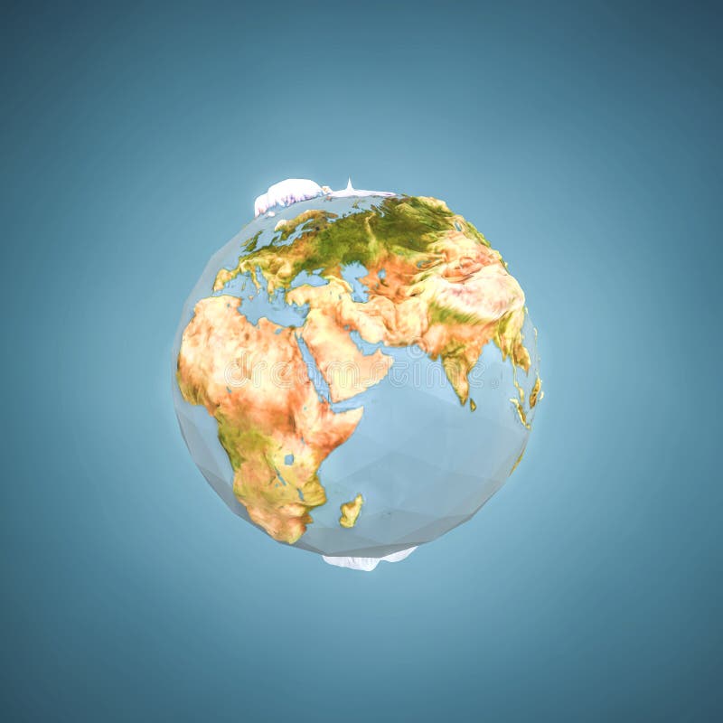 Rendering Low Poly Earth Globe Illustration Stock Illustrations – 205 ...