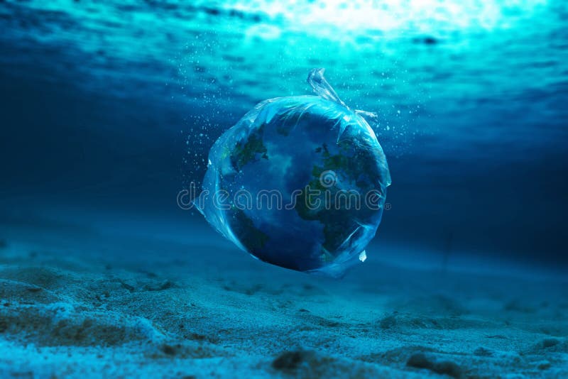 Planet earth in a plastics stock image. Image of waste - 221825231