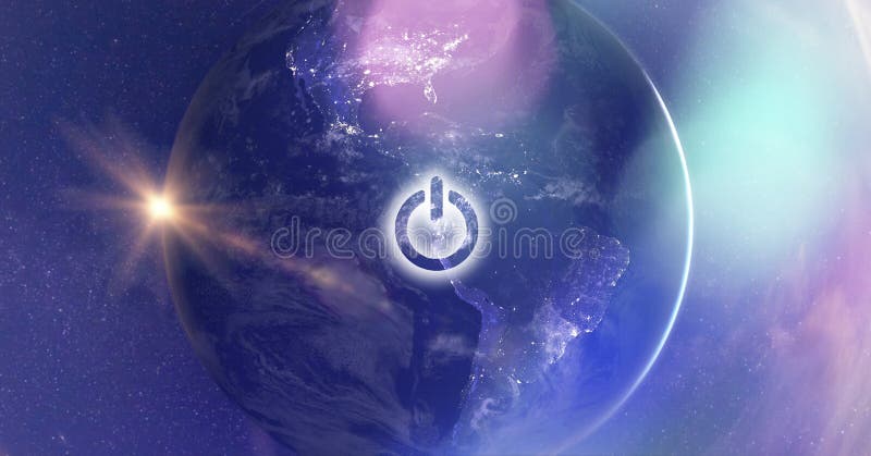 Planet Earth with Power Button - on/Off Switch. Earth Hour/day Event ...