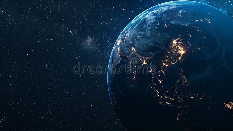 Planet Earth with Realistic Geography Surface and Orbital 3D Cloud ...