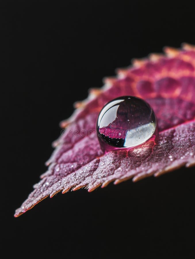 Reflection Earth Dew Drop Leaf Captures Natures Beauty Macro ...