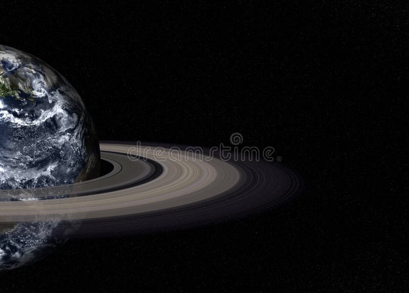 Planet Earth with Ring in Outer Space Stock Image - Image of ...