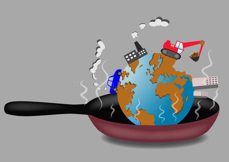 Globe on Red-hot Frying Pan Stock Vector - Illustration of ...