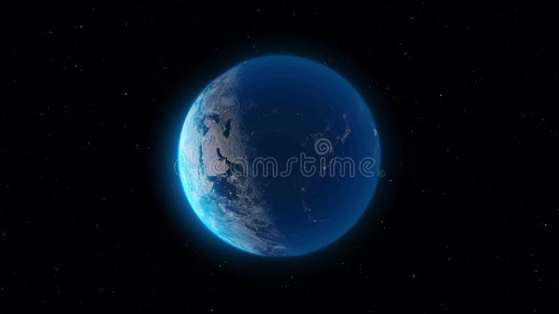 Planet Earth Rotate in Realistic 3d Style Starry Back Space 3d Stock ...