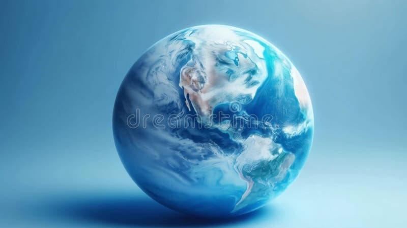 Planet Earth Rotating on Blue Background. Earth Day Stock Footage ...