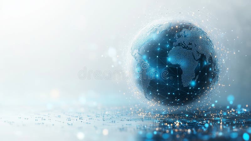Planet Earth Rotating and Generating Global Network Connections with ...