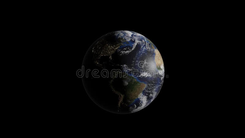 Planet Earth Rotating in Space 3D Animated Clip Stock Footage - Video ...