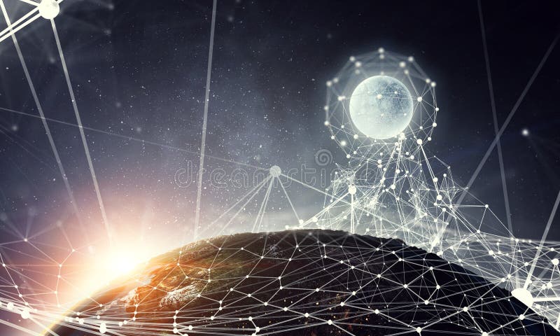 Global Connection and Networking. 3d Rendering Stock Illustration ...