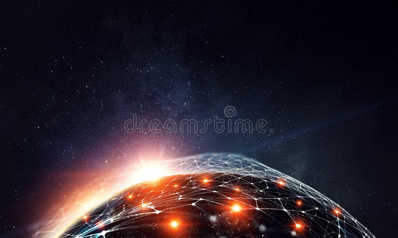 Global Connection and Networking. 3d Rendering Stock Photo - Image of ...