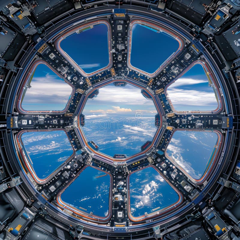 Planet Earth Seen from Space through the Window of a Space Station ...