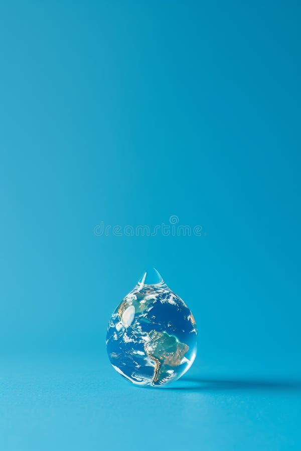 Planet Earth Shaped Water Droplet Water Conservation Concept with Space ...