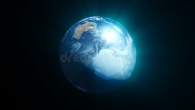 Planet Earth with Shine Effect on Black Background Stock Illustration ...