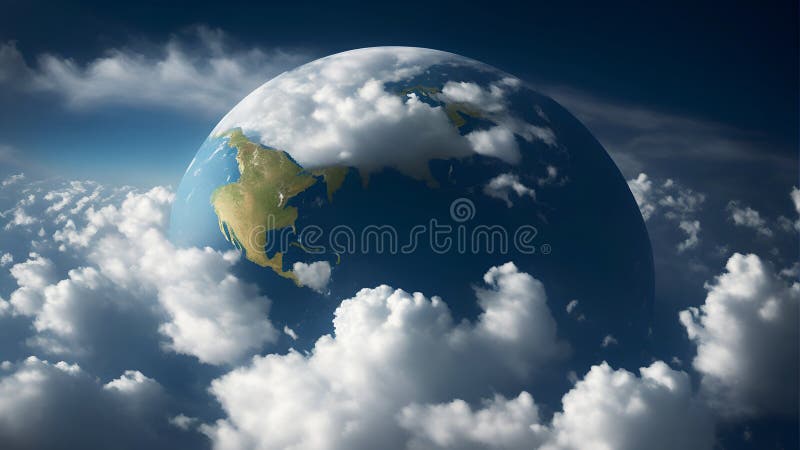 Planet Earth is Shrouded in Clouds in Outer Space. Weather Forecast ...