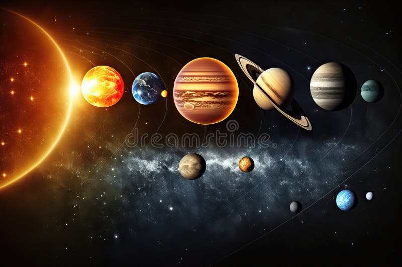 Planet Earth and the Solar System, Space Study and Research. Stock ...