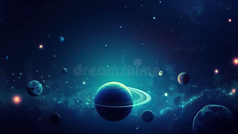 Planet Earth and the Solar System, Space Study and Research. Stock ...