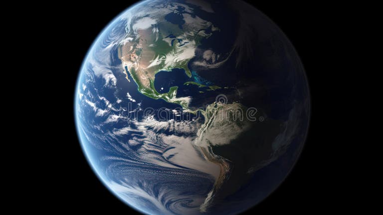 Planet Earth in Space, Black Background. the Concept of Globalization ...