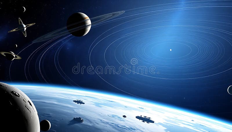 Planet Earth from Space, Cosmic View and Global Perspective Generative ...