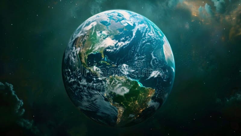 Planet Earth in Space with Countries, Continents and Oceans Stock ...