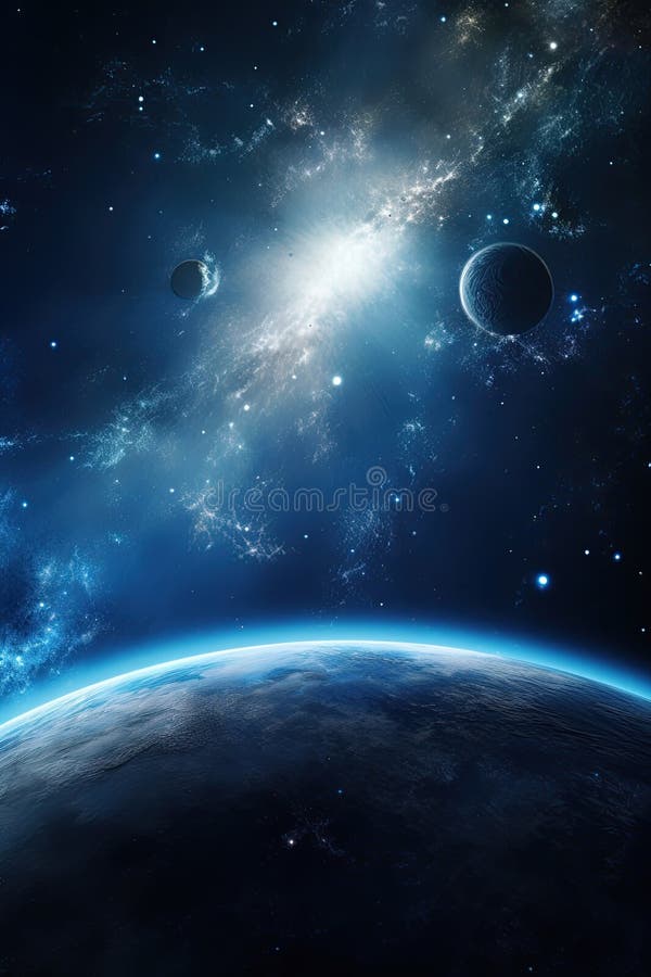 Planet Earth in Space in a Galaxy Milky Way. Ai Generative Stock ...