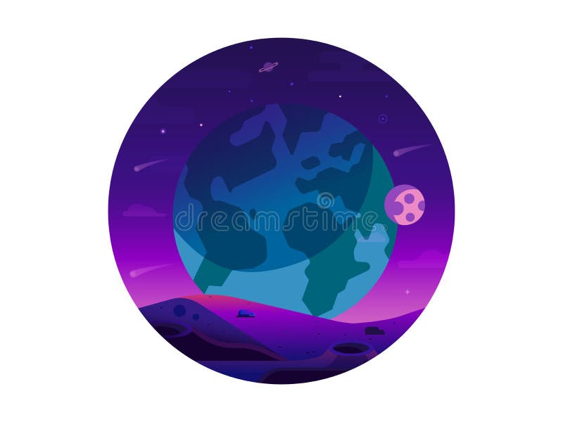 Planet Earth Space Icon in Gradient Design Stock Vector - Illustration of planets, concept ...