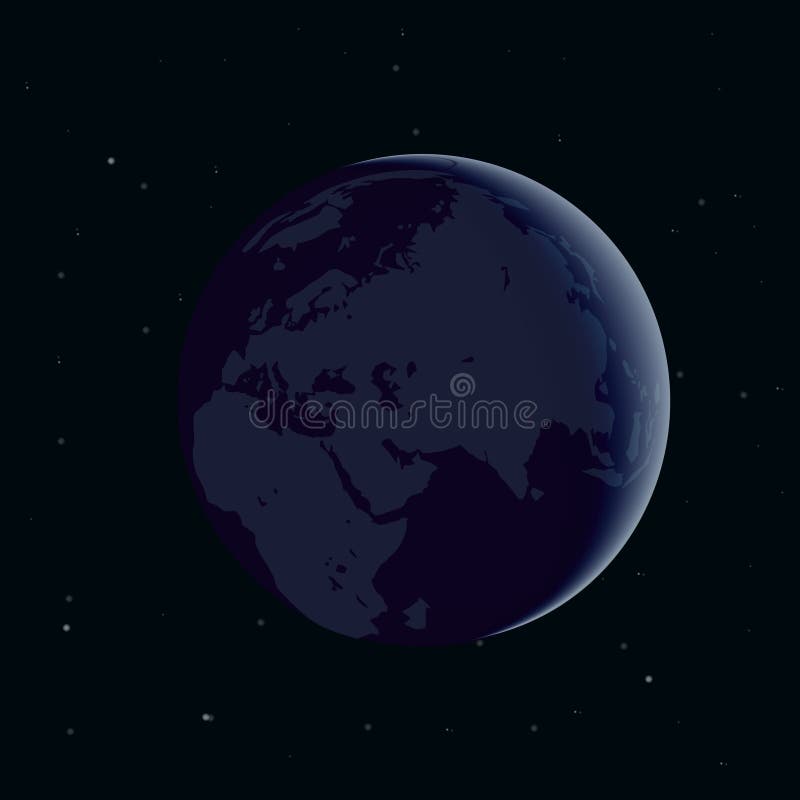 The Planet Earth from the Space and Moon Shine. Vector Stock ...