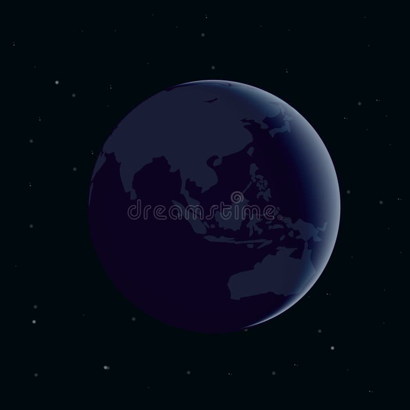 The Planet Earth from the Space and Moon Shine. Vector Stock ...