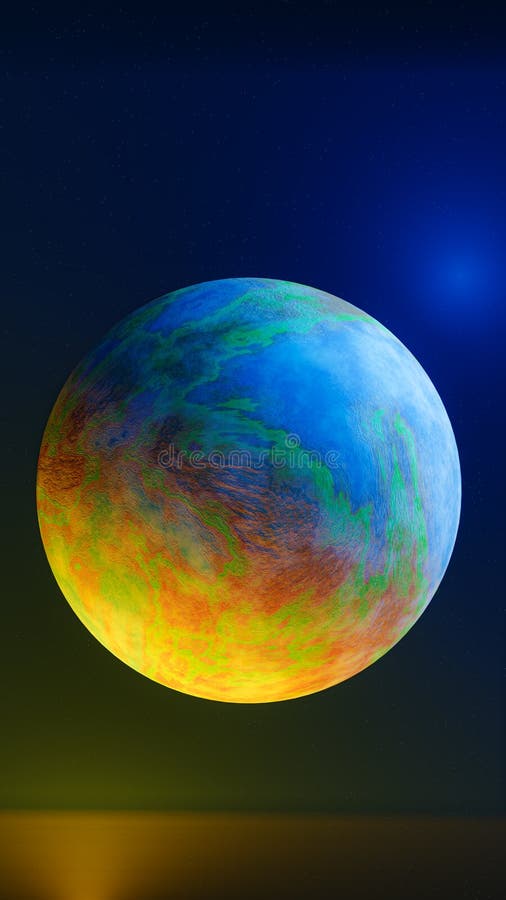 Planet Earth in the Space at Night . 3d Render.. Stock Illustration ...