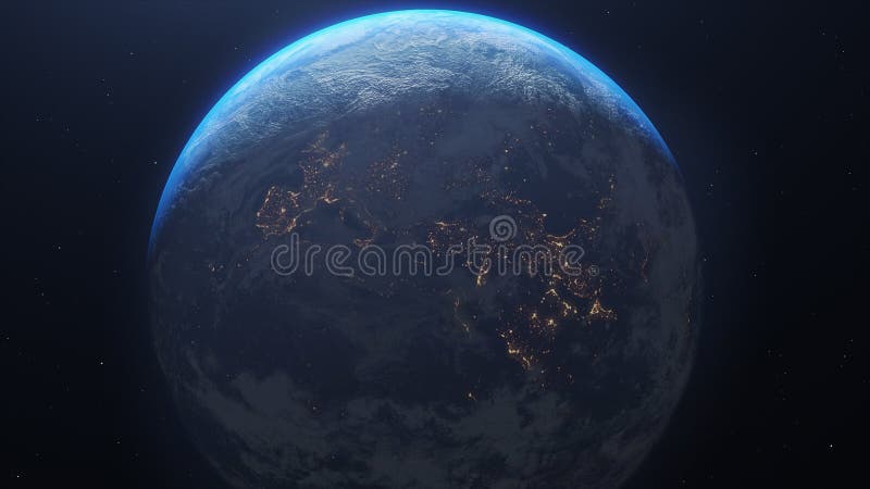 Planet Earth from the Space at Night. Elements of this Image Furnished ...