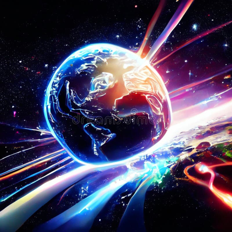 Planet Earth in Space. Vector Illustration in Flat Cartoon Style. Space ...