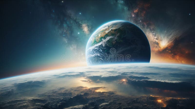 Planet Earth from Space Top on the View Stock Illustration ...