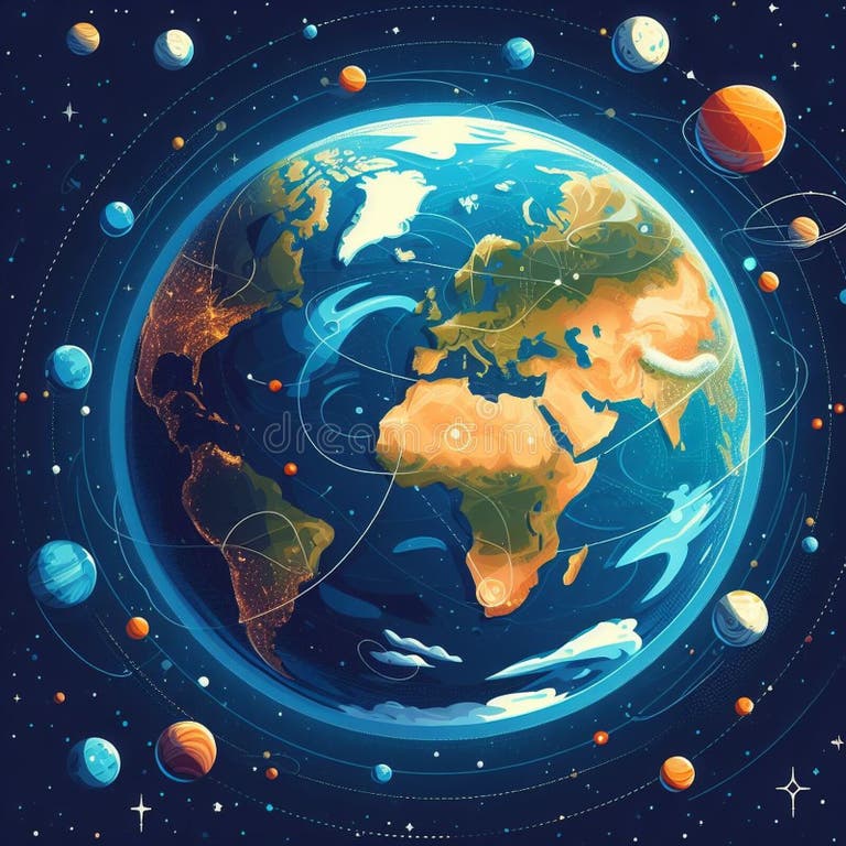 Planet Earth in Space. Vector. Planets Stock Illustration ... Planet Earth in Space. Vector. Planets Stock Illustration ...