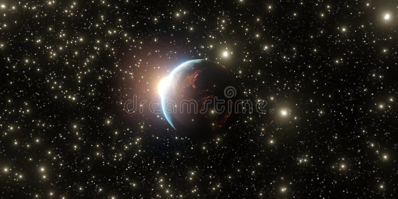 Panoramic View of Planet Earth with Copy Space. Planet Earth with ...