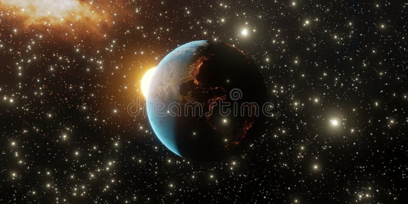 Panoramic View of Planet Earth with Copy Space. Planet Earth with ...