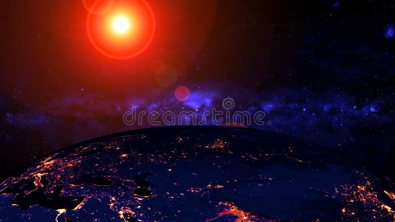 Planet Earth with a Spectacular Sunset `Elements of this Image ...